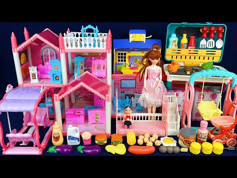 10 Minutes Satisfying with Unboxing Pink Barbie House Toy Set Review Toys | ASMR 