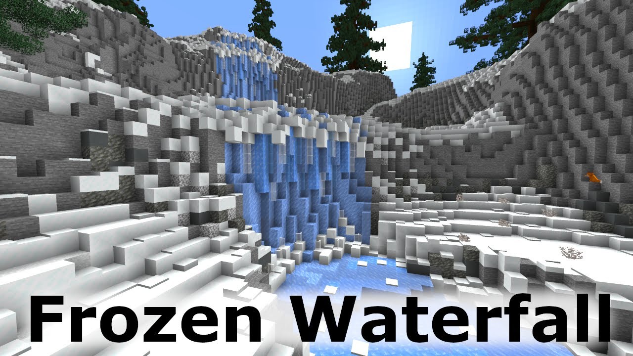 Frozen Waterfall Build Minecraft - YouTube