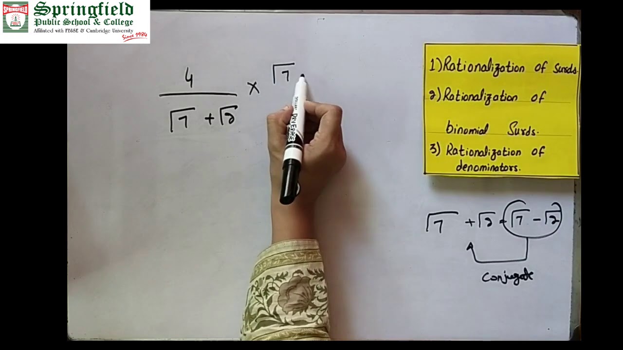 Grade 8 Math: Rationalization of Surds, Binomial Surds & Denominator. - YouTube
