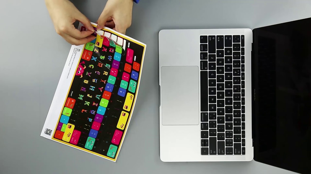 SkinAt MacBook Keyboard Sticker Paste tutorial - YouTube