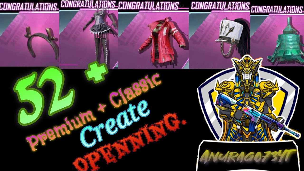 52+ creat opening premium + Classic 😎 pubg mobile. - YouTube