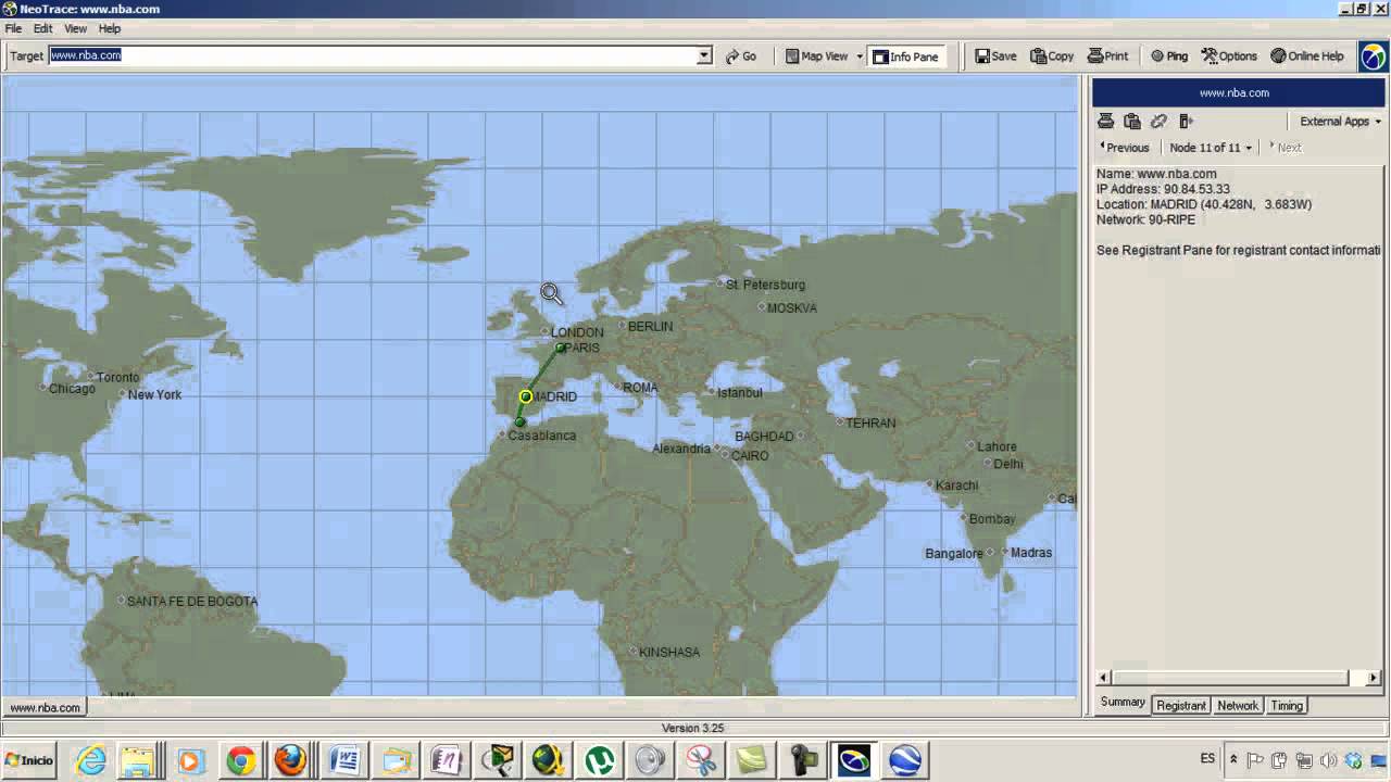 Traceroute con Neotrace II Redes Informática tuvideoclase.com - YouTube
