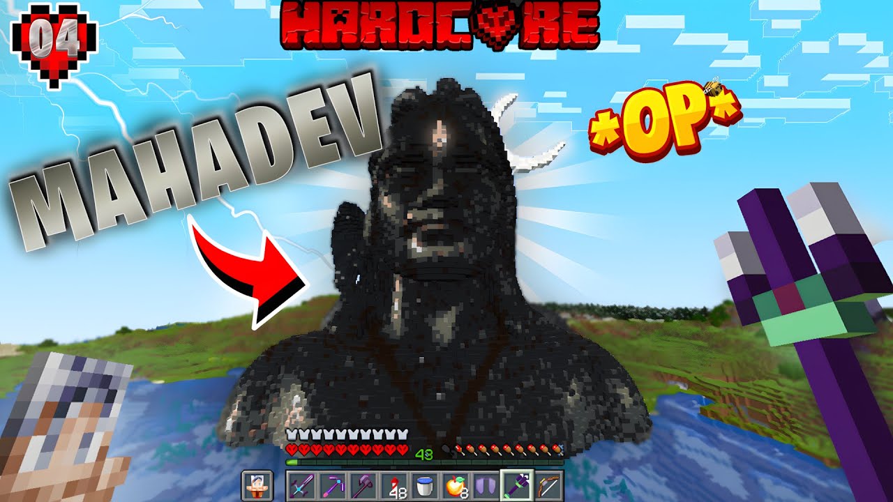 I Built a Massive Mahadev Status in Minecraft Hardcore| Part-4 | Maha ...