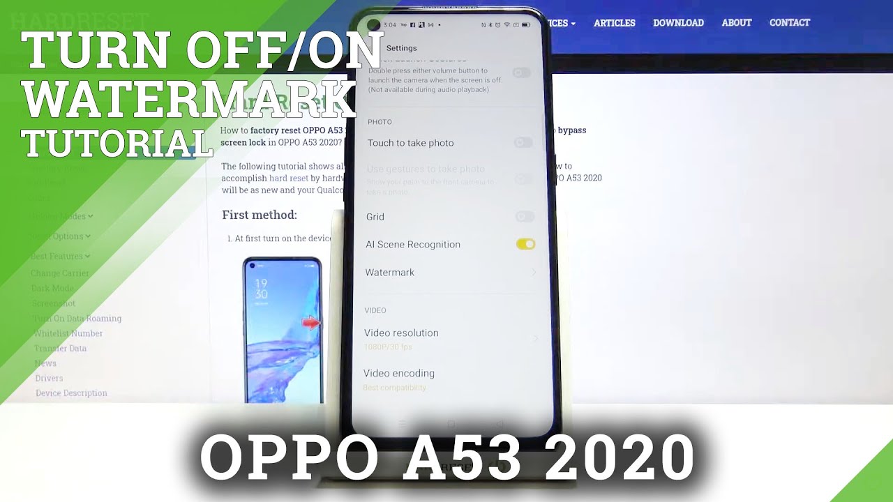 How to Enable / Disable Camera Watermark in OPPO A53 2020 – Customize ...