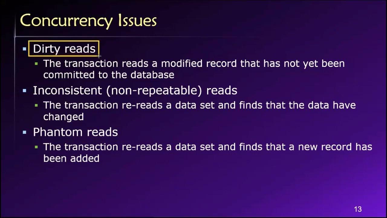 Topic 06, Part 05 - Dirty Reads, Inconsistent Reads, and Phantom Reads - YouTube
