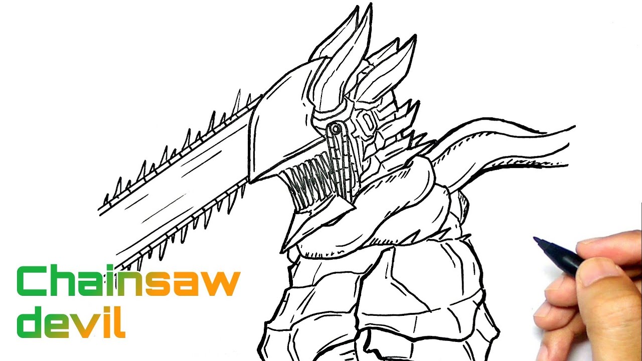 Cara menggambar Chainsaw devil || Chainsaw man - YouTube