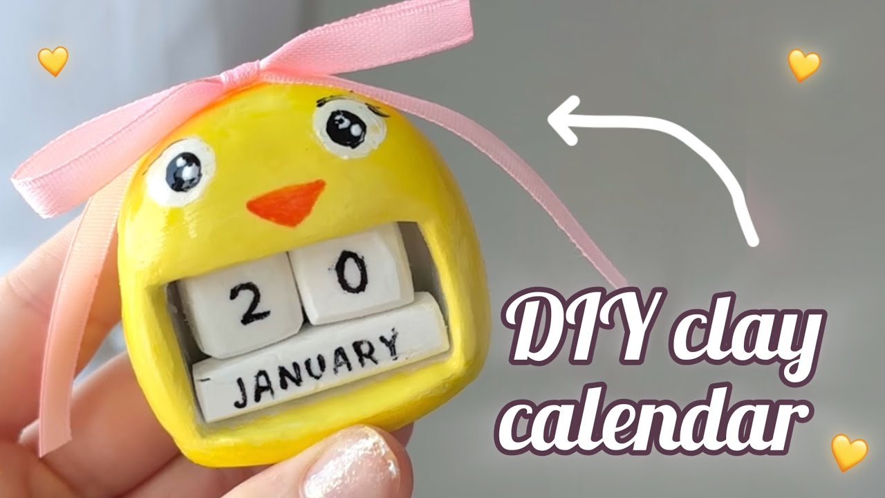 How to make a cute clay calendar💛 - YouTube