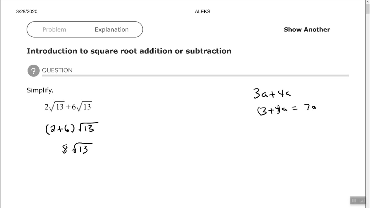 Introduction to square root addition or subtraction - YouTube