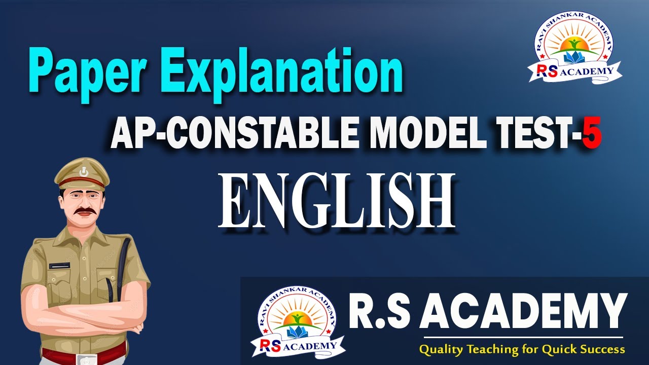 ENGLISH Paper Explanation AP-CONSTABLE MODEL TEST-5 - YouTube