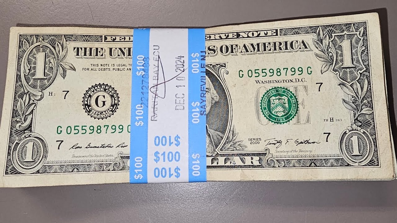 Part 2 $1 Bill Hunt for Star Notes Fancy Notes Rare Serial Numbers 12 ...