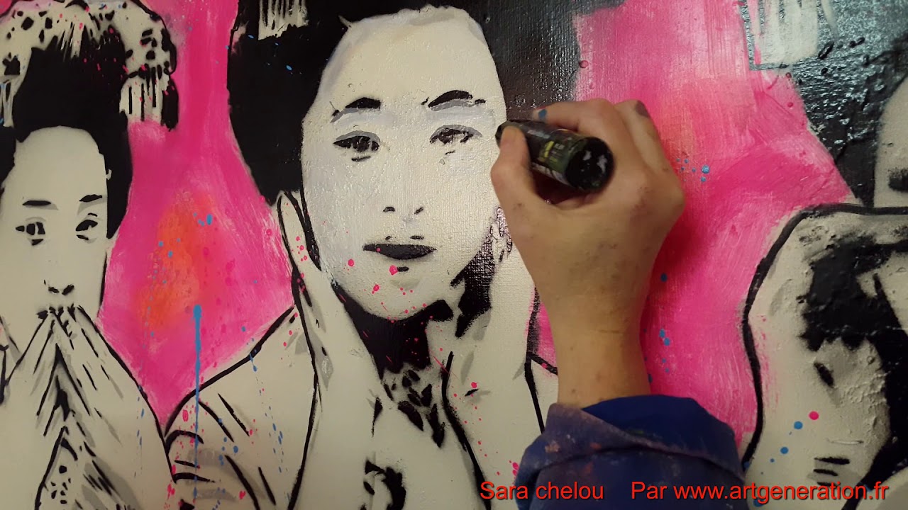 Sara Chelou street art artiste peintre - YouTube