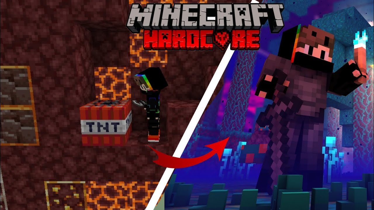 Grinding Full netherite armour in Minecraft Hardcore||#minecraft # ...