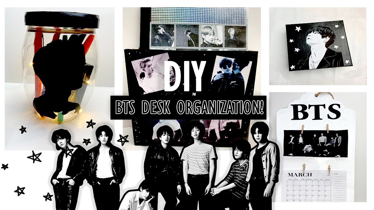 DIY KPOP BTS AESTHETIC DESK ORGANIZATION - YouTube