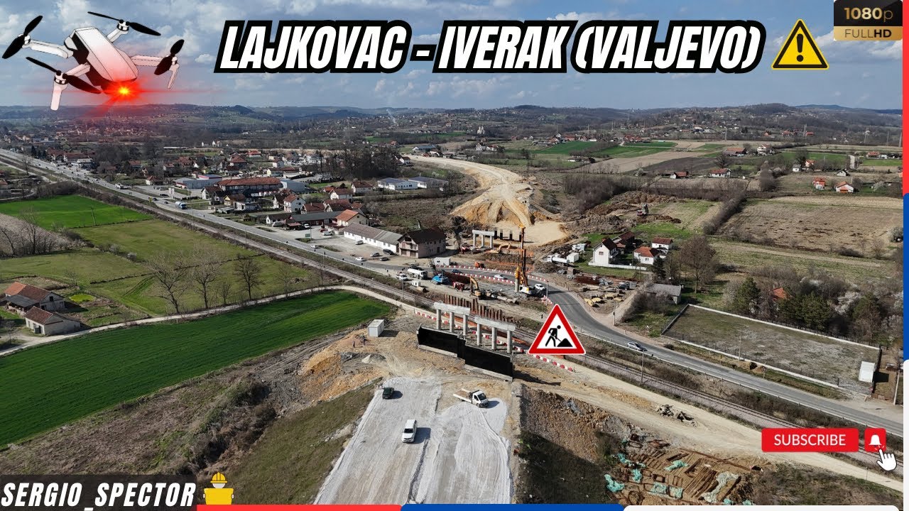 Radovi se nastavljaju na Brzoj saobraćajnici Lajkovac - Iverak, dronom ...