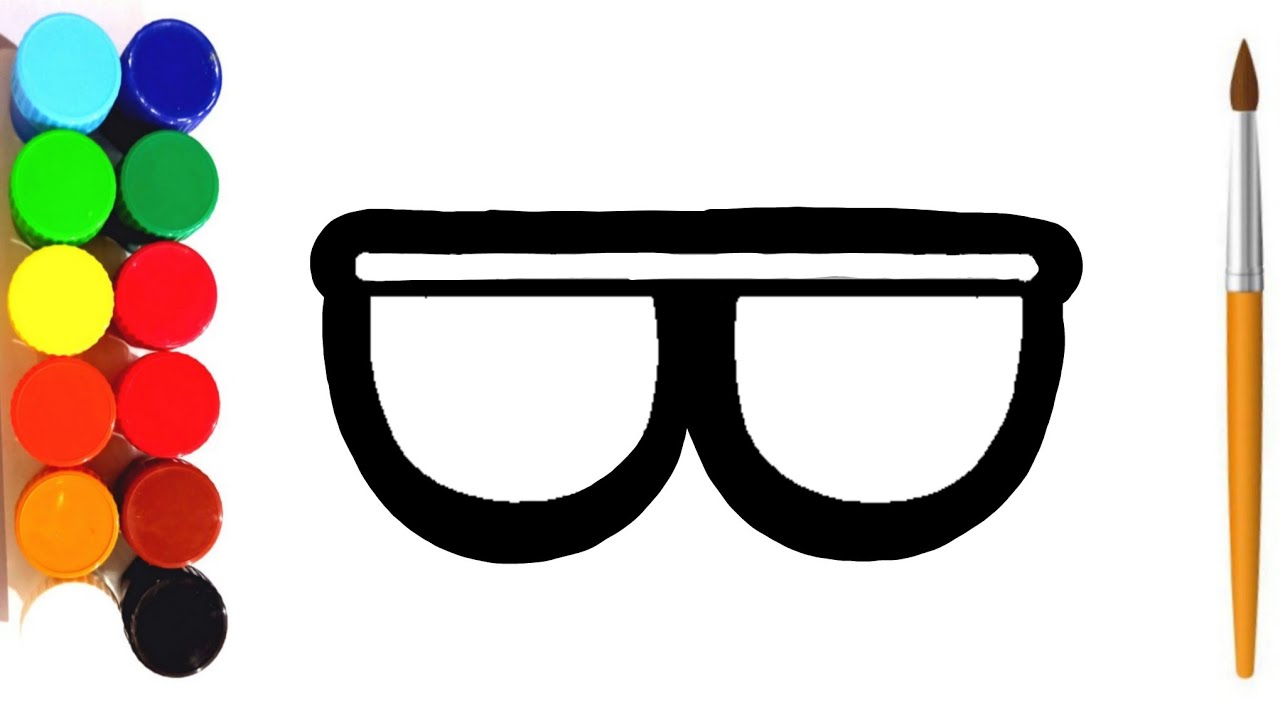 How to Draw a Goggle for Kids Step by Step & Coloring | Goggle Drawing ...