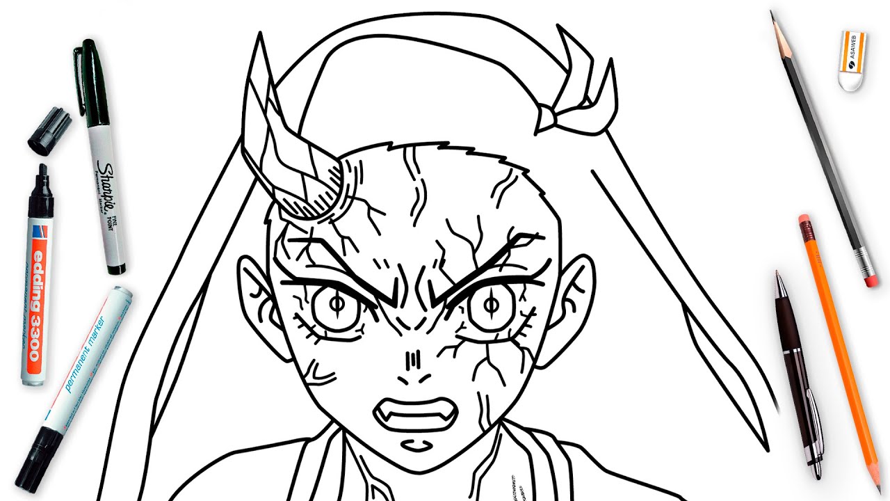 How To Draw Nezuko Easy Step By Step | Nezuko's Demon Form | Demon ...
