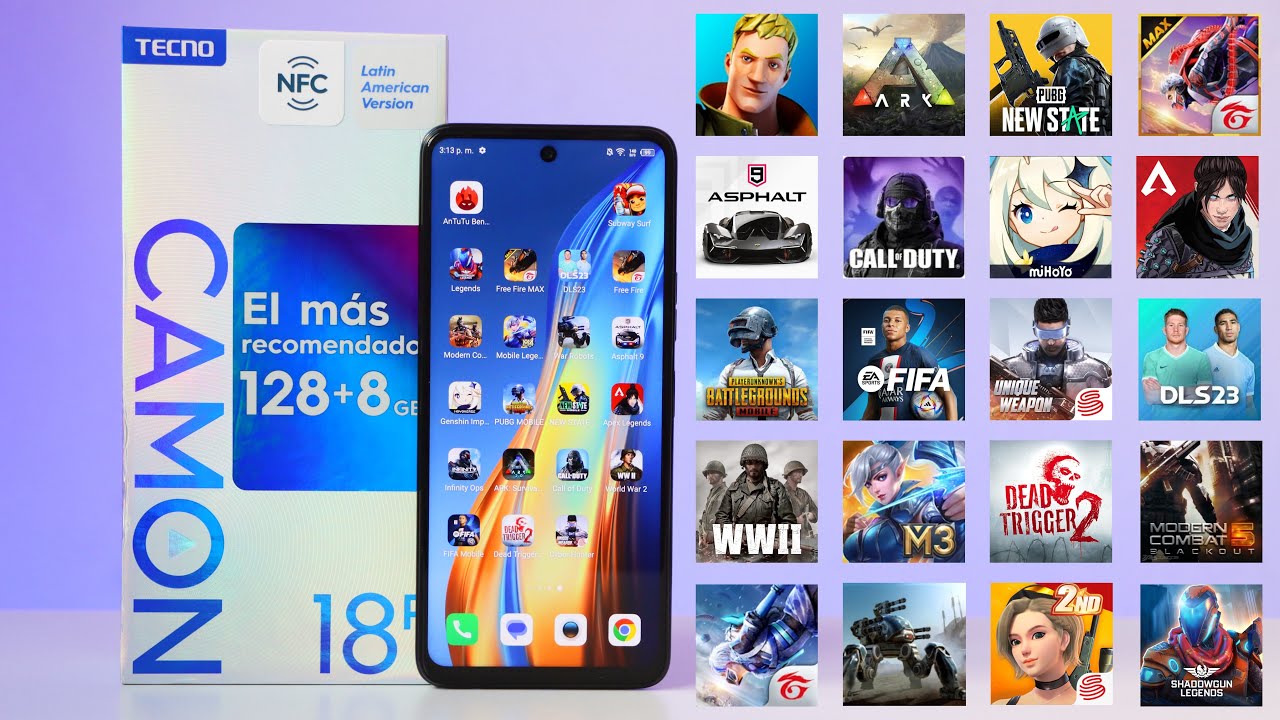 TECNO CAMON 18P NFC GameTest [4K] ️Mediatek Helio G96 ️ ️+20 Games ...