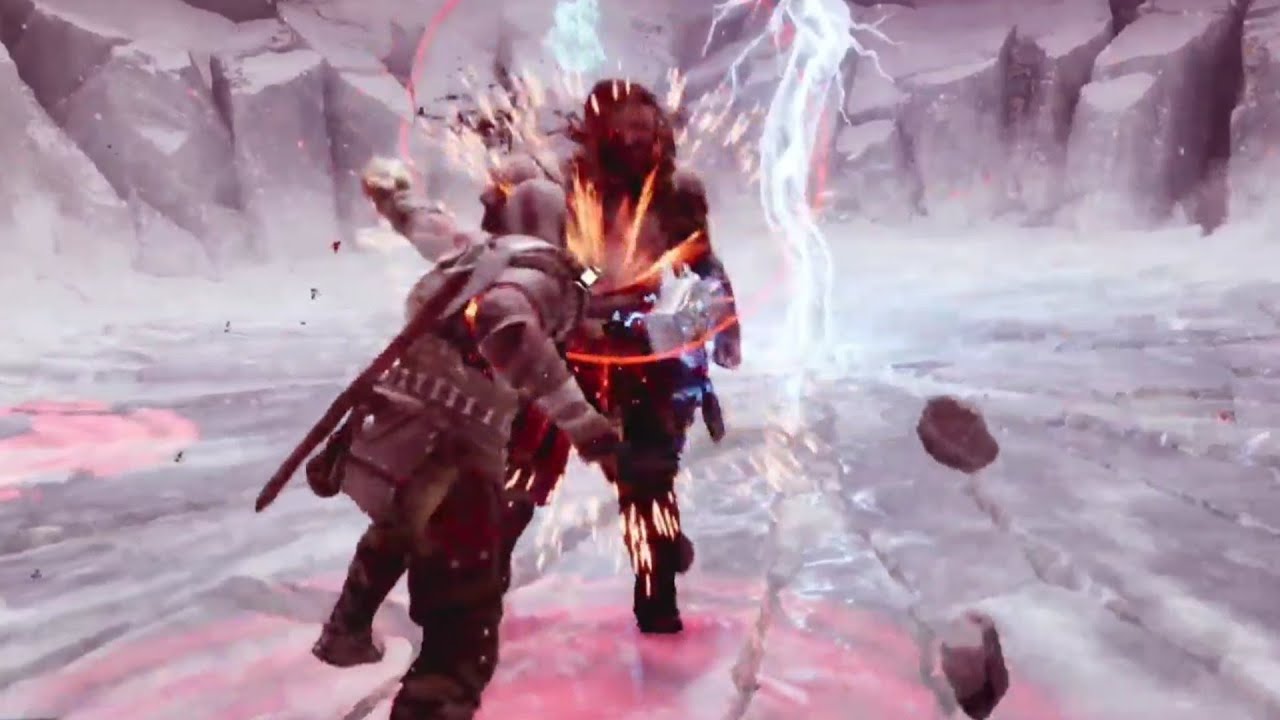 Kratos' spartan rage vs Thor's chop slame - God Of War Ragnarok - YouTube