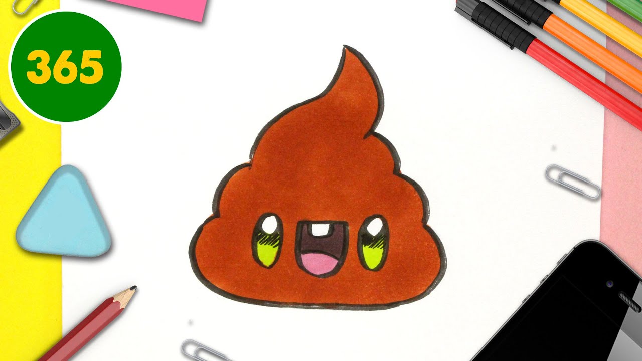 HOW TO DRAW A CUTE POOP KAWAII - YouTube