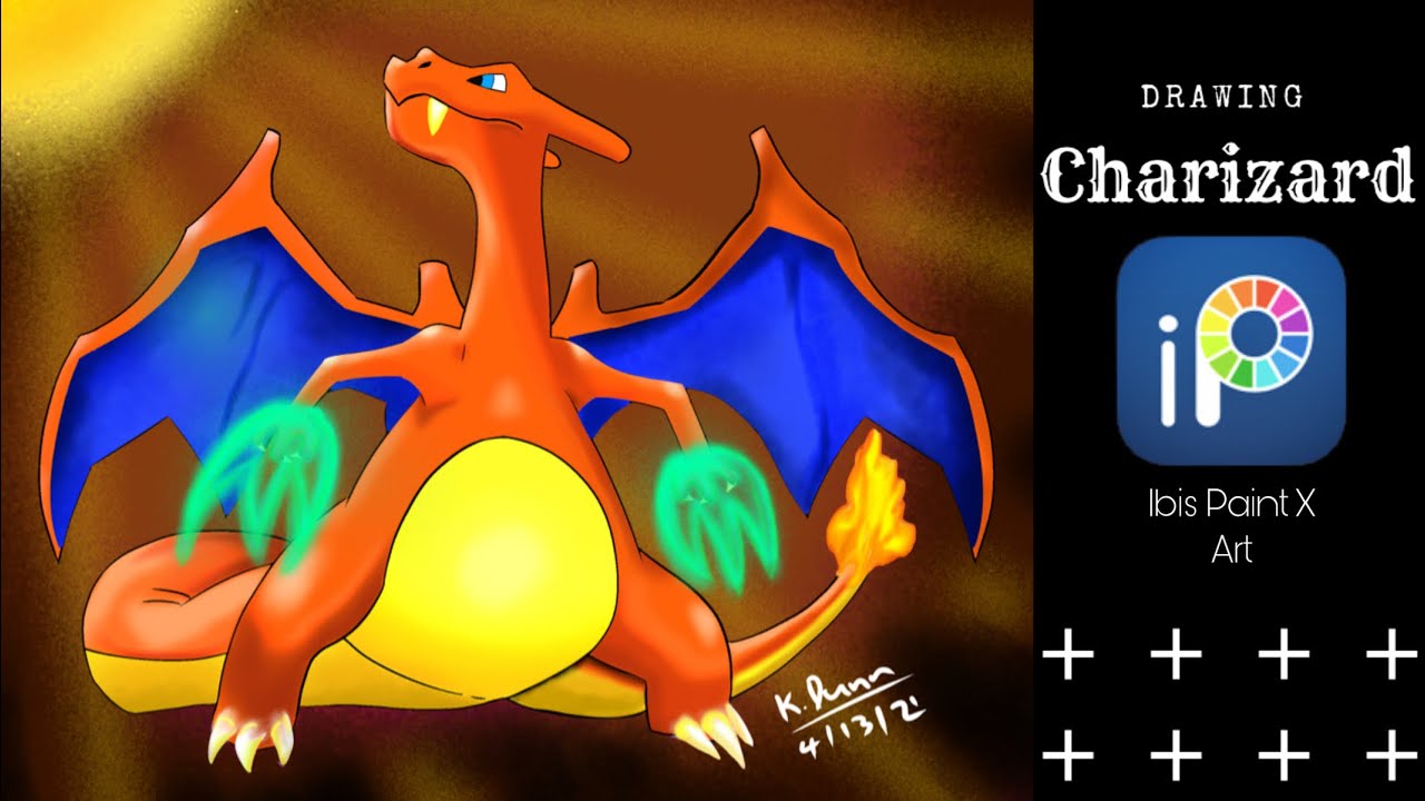 Drawing Pokémon using ibis Paint X - Charizard | #IpadArt - YouTube