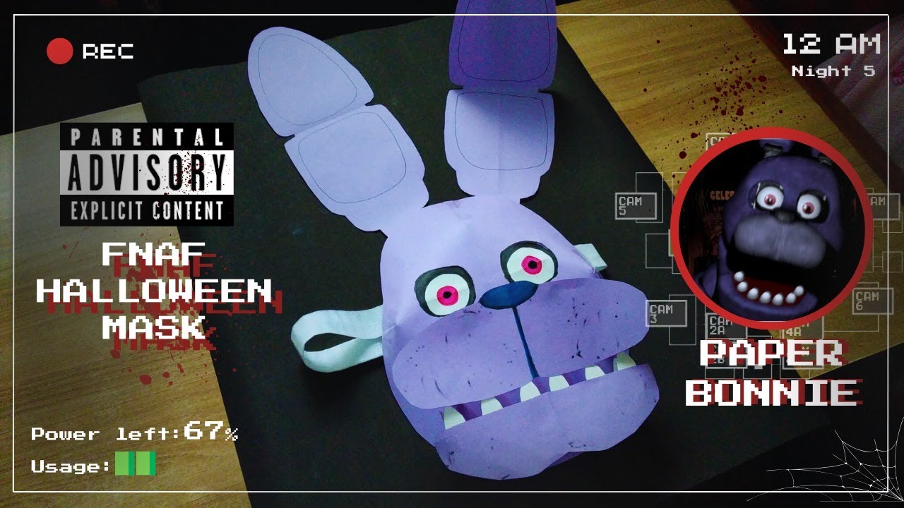 DIY Bonnie Mask from FNAF Movie | Paper Halloween Mask Tutorial - YouTube