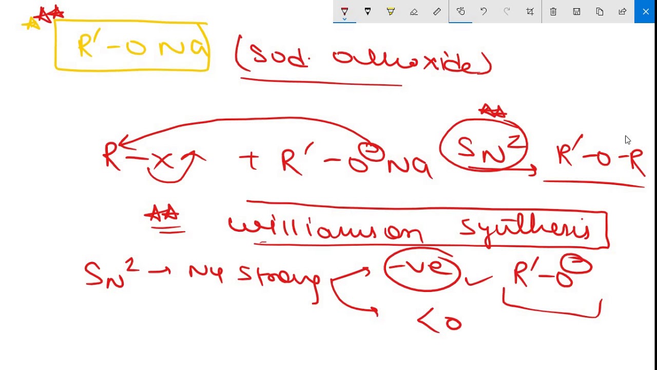 REACTION OF SN1 AND SN2 ( PART-2)..WILLIAMSON ETHER SYNTHESIS( SODIUM ...