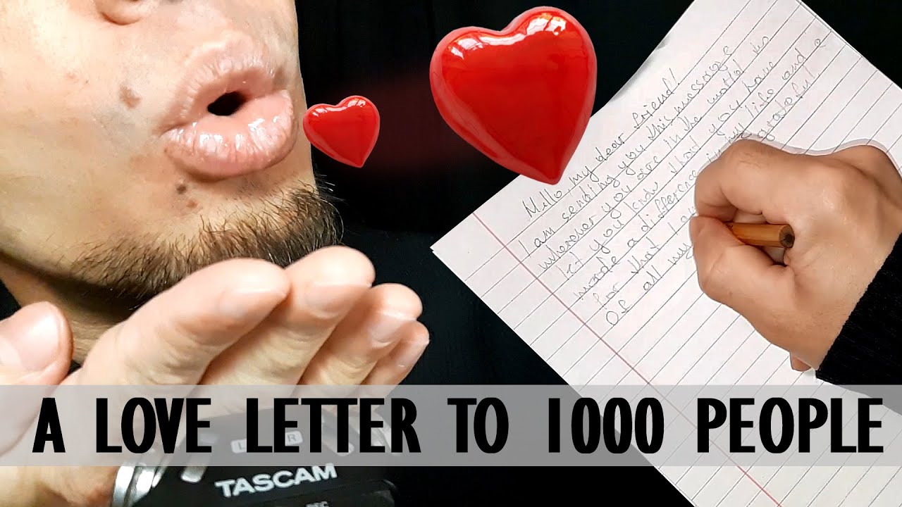 ASMR A Love Letter to my 1000 Subscribers [Handwriting, Male Whispering ...