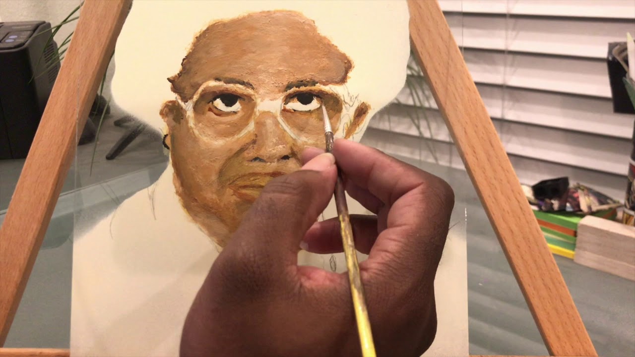 PAINTING PORTRAIT ON GLASS | IN LOVING MEMORY | - YouTube