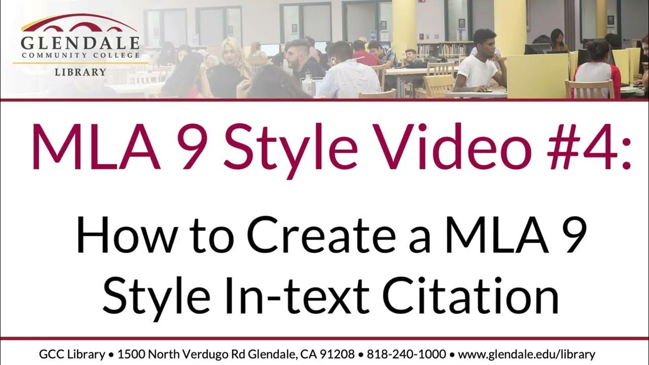MLA 9 Style Video #4: How to Create a MLA 9 Style In-text Citation ...