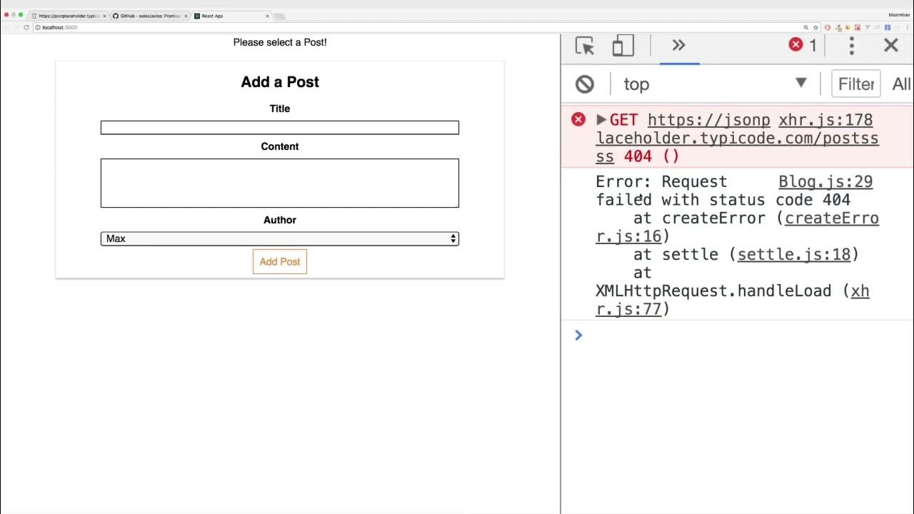 http ajax 12 handling errors locally - YouTube