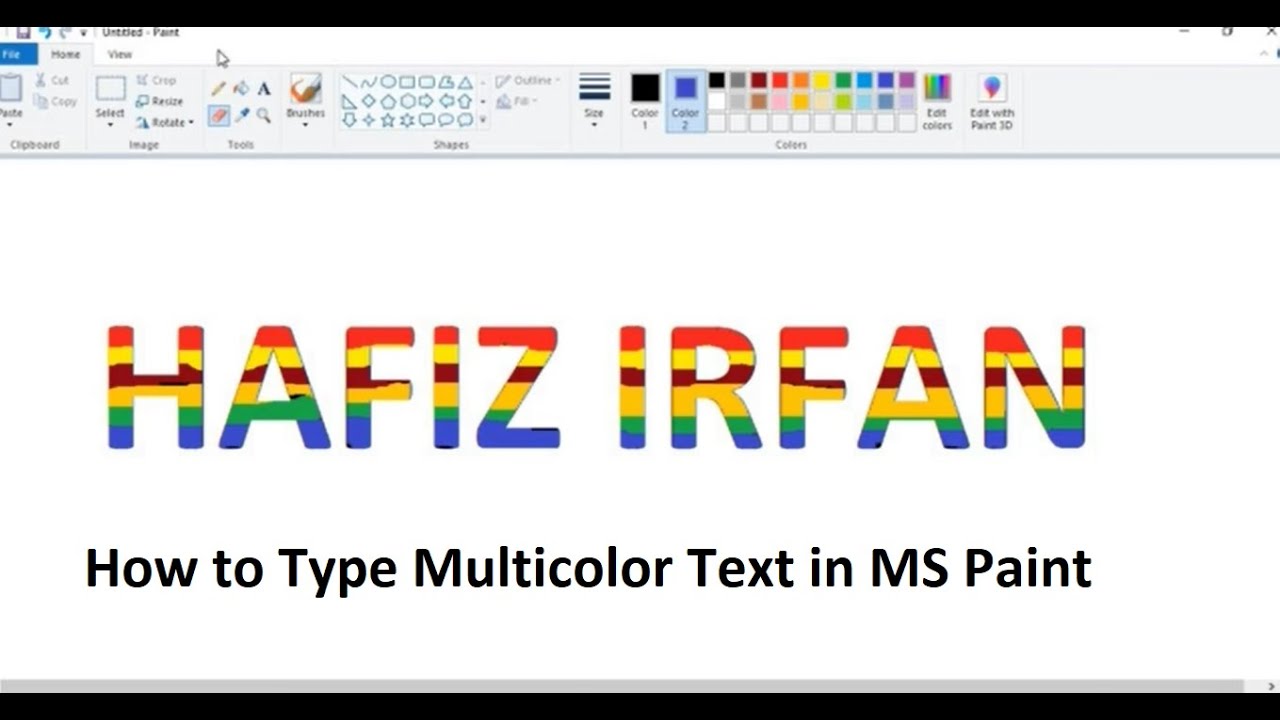 How To Type Multicolor Text In MS Paint URDU HINDI how-to-type-multicolor-text-in-ms-paint-urdu-hindi