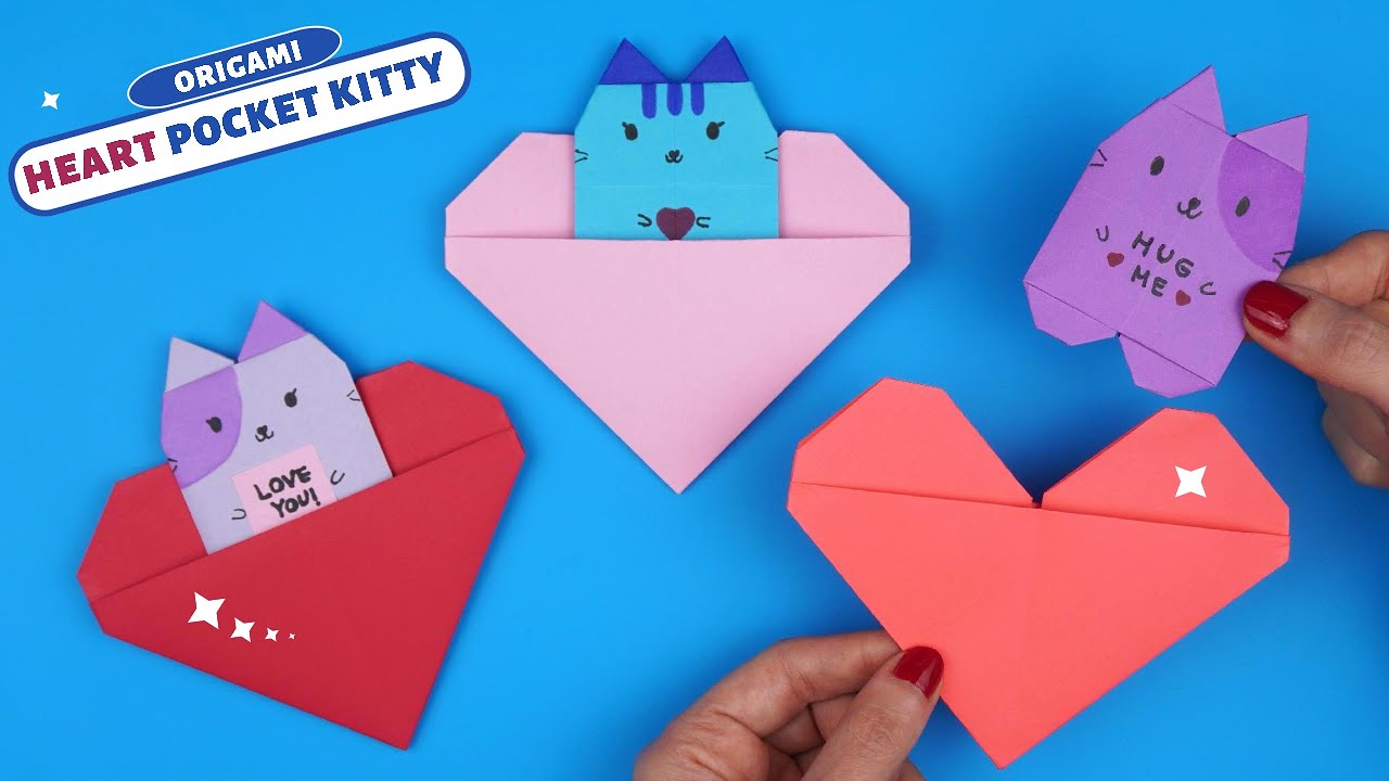 Craft a Unique Paper Card with Hidden Surprises 🐱💖 | EASY Valentine ...