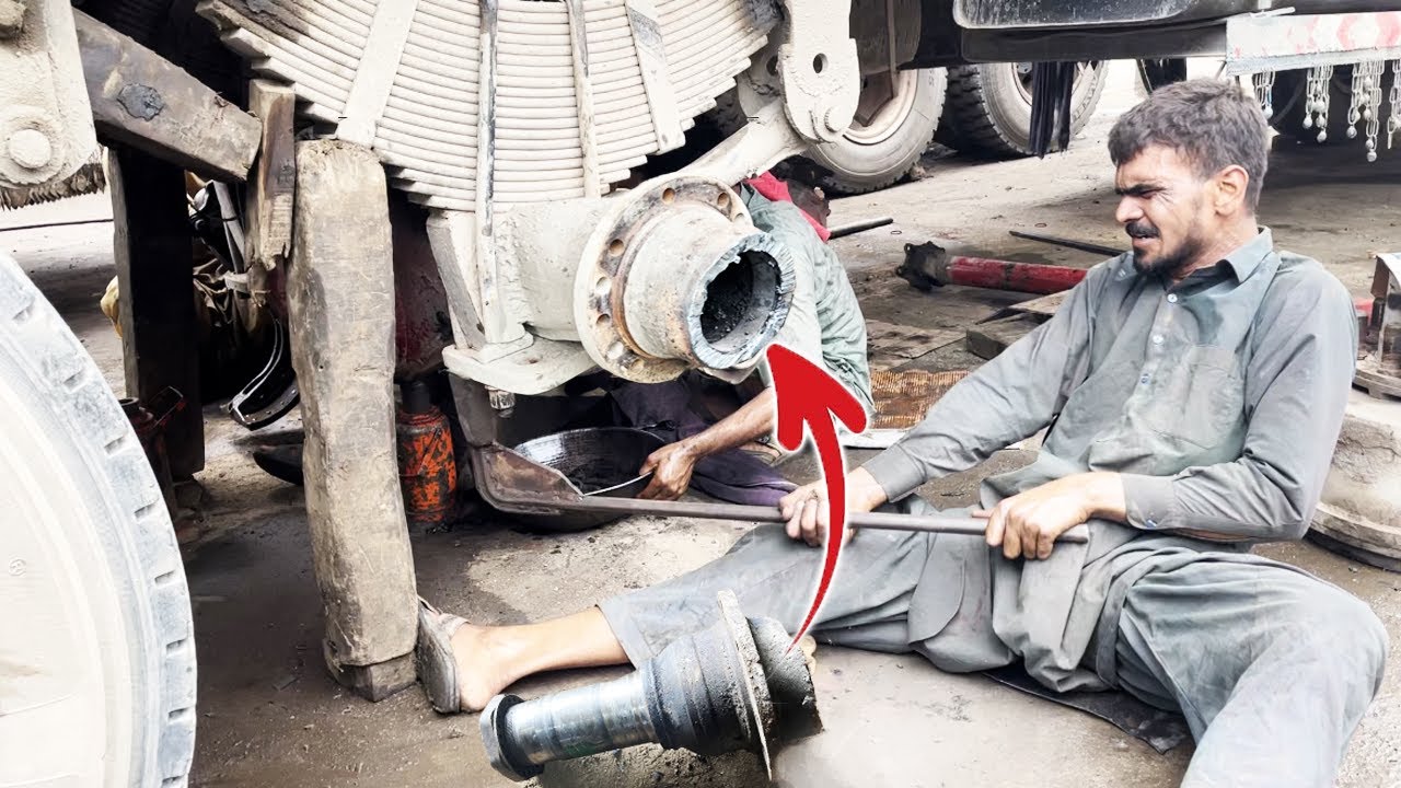 Emergency Repairing Broken Rear Wheel Axle Housing | Restoring Broken ...