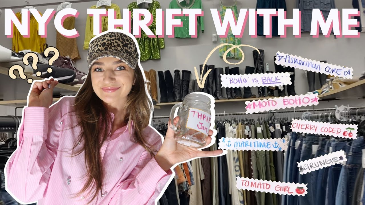 THRIFT JAR CHALLENGE... drawing an aesthetic, thrifting in NYC ...