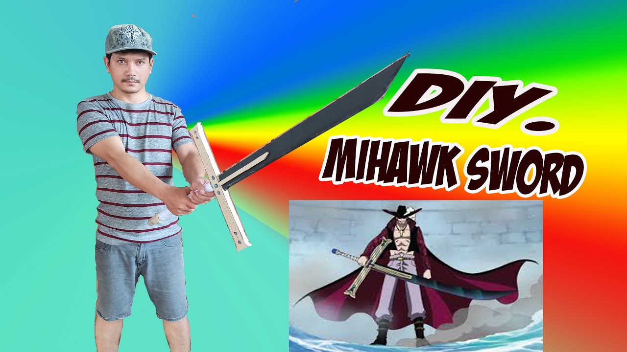 DIY.ดาบของมิฮอก ในหนังเรื่องวันพีซ ทำของเล่นจากกระดาษ Mihawk Sword ,one ...