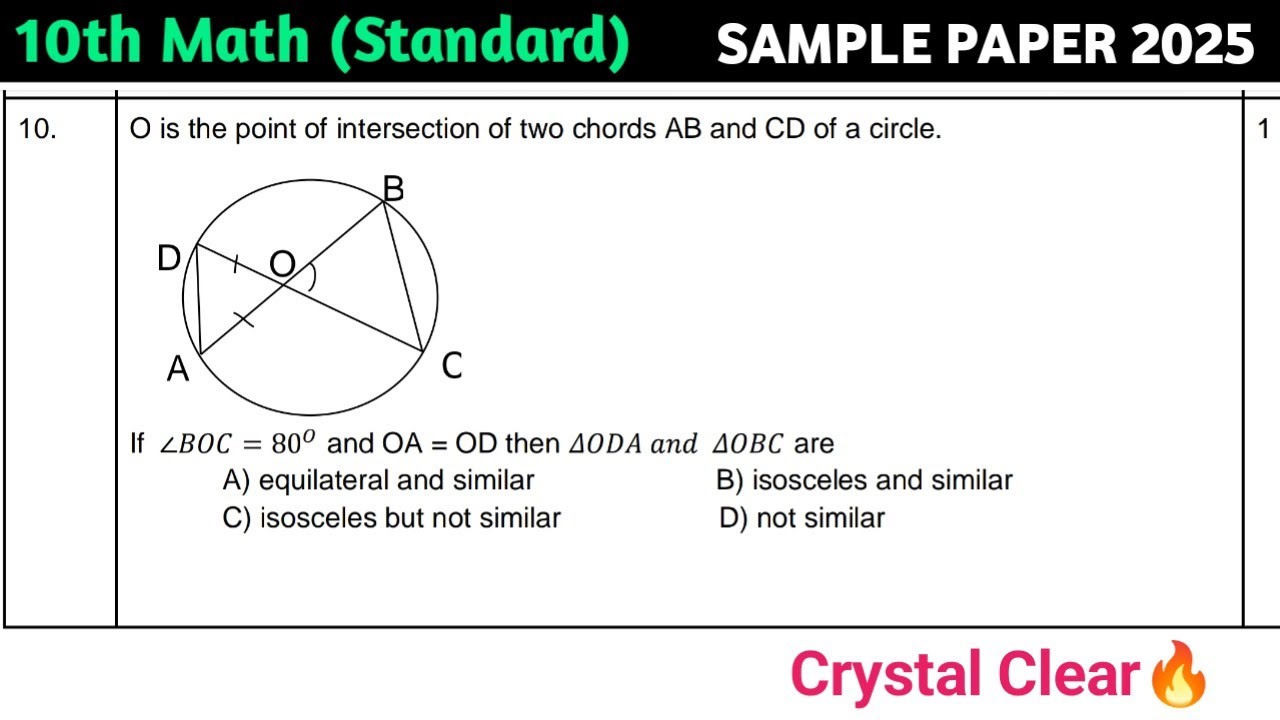 O is the point of intersection of two chords AB and CD of a circle. If ...