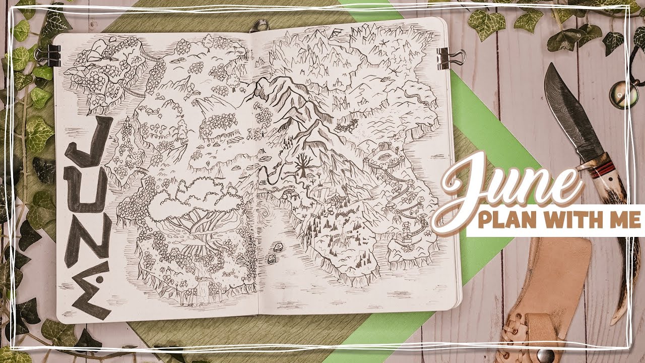june 2021 bullet journal set up || monster hunter - YouTube