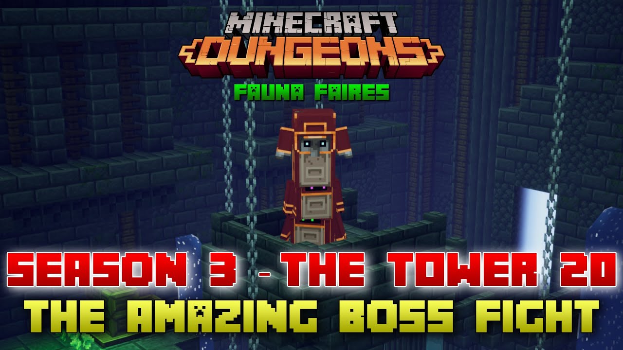 The Tower 20 Amazing Boss Fight, Minecraft Dungeons Fauna Faire - YouTube