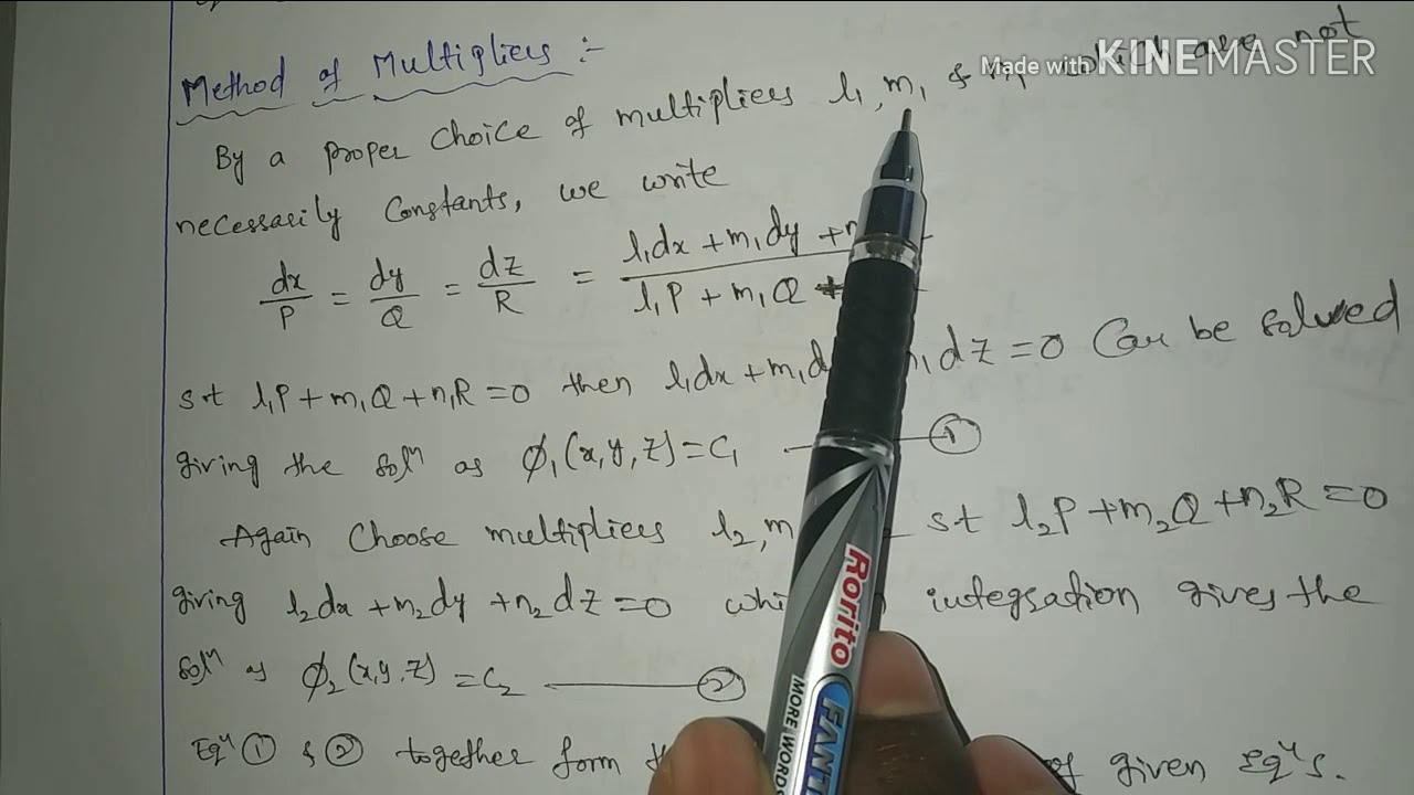 Differential Equations ( Method of grouping & Method of Multipliers ...