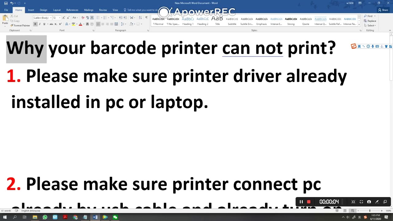 How to solve barcode printer can not print - YouTube