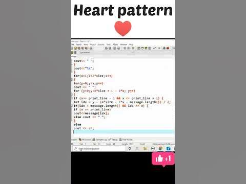 Heart pattern print in c // #shorts #programming #coding - YouTube