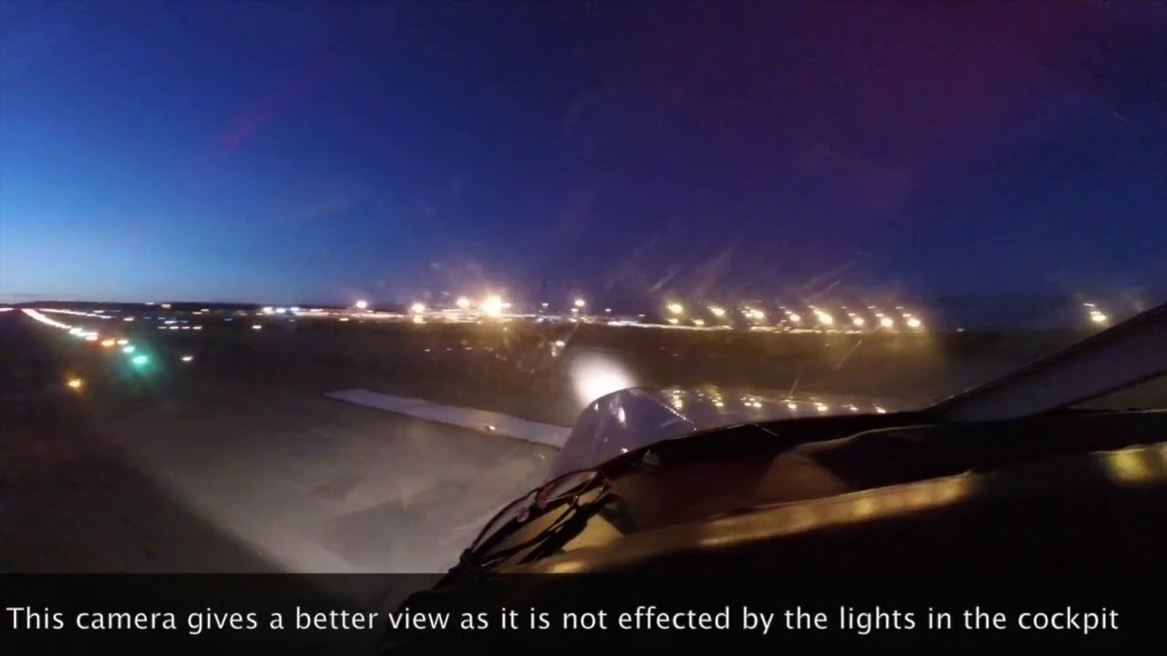 Pilots View of a Night Takeoff and Landing - YouTube