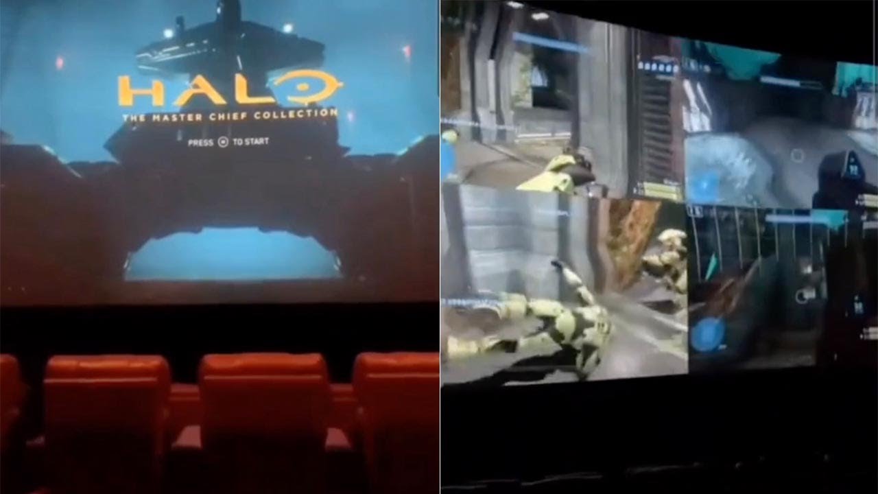 Friends Hook Their Xbox Up To Giant Movie Theatre Screen - YouTube