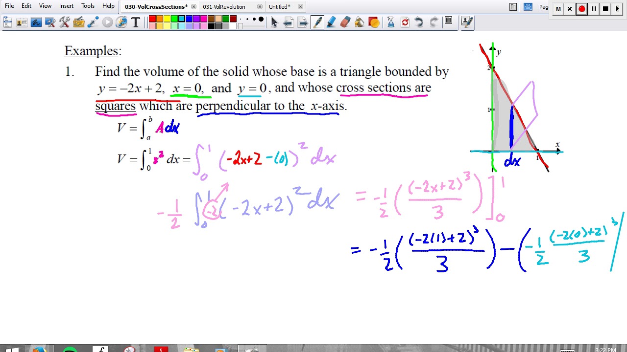 6-5: Volume of Solids with Known Cross Sections - YouTube