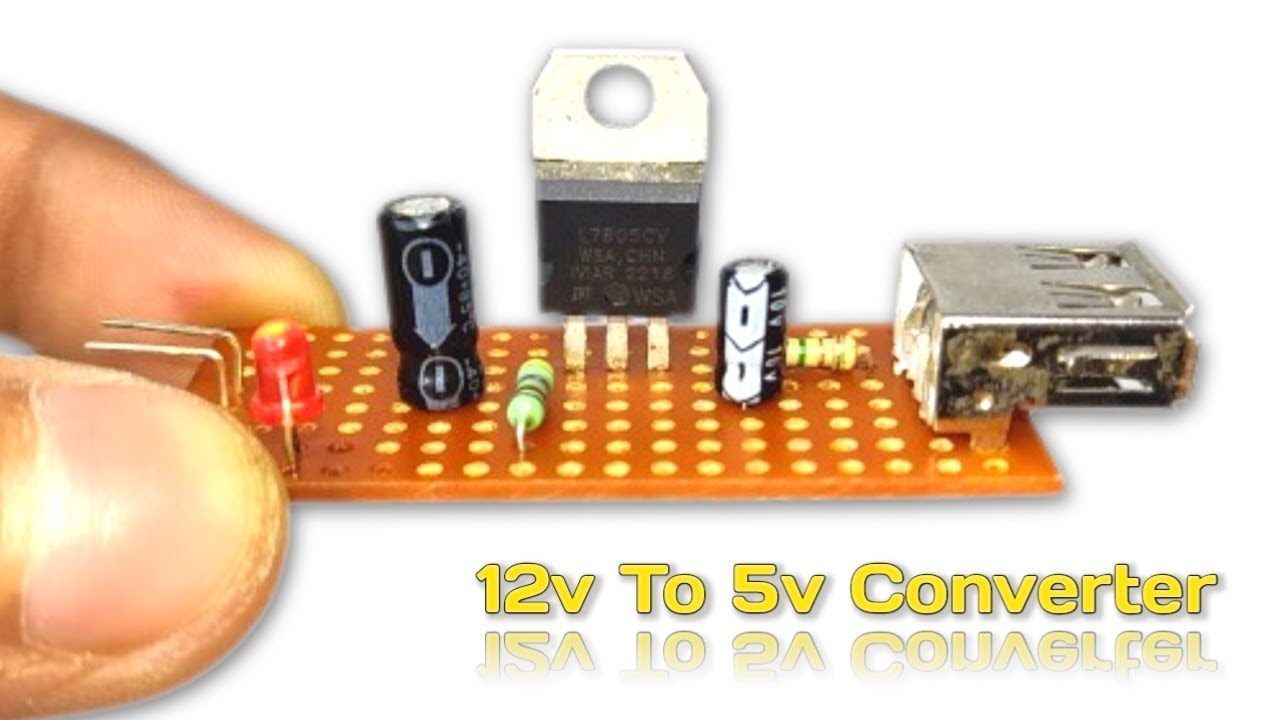 12v to 5v converter // how to make 12v to 5v converter - YouTube