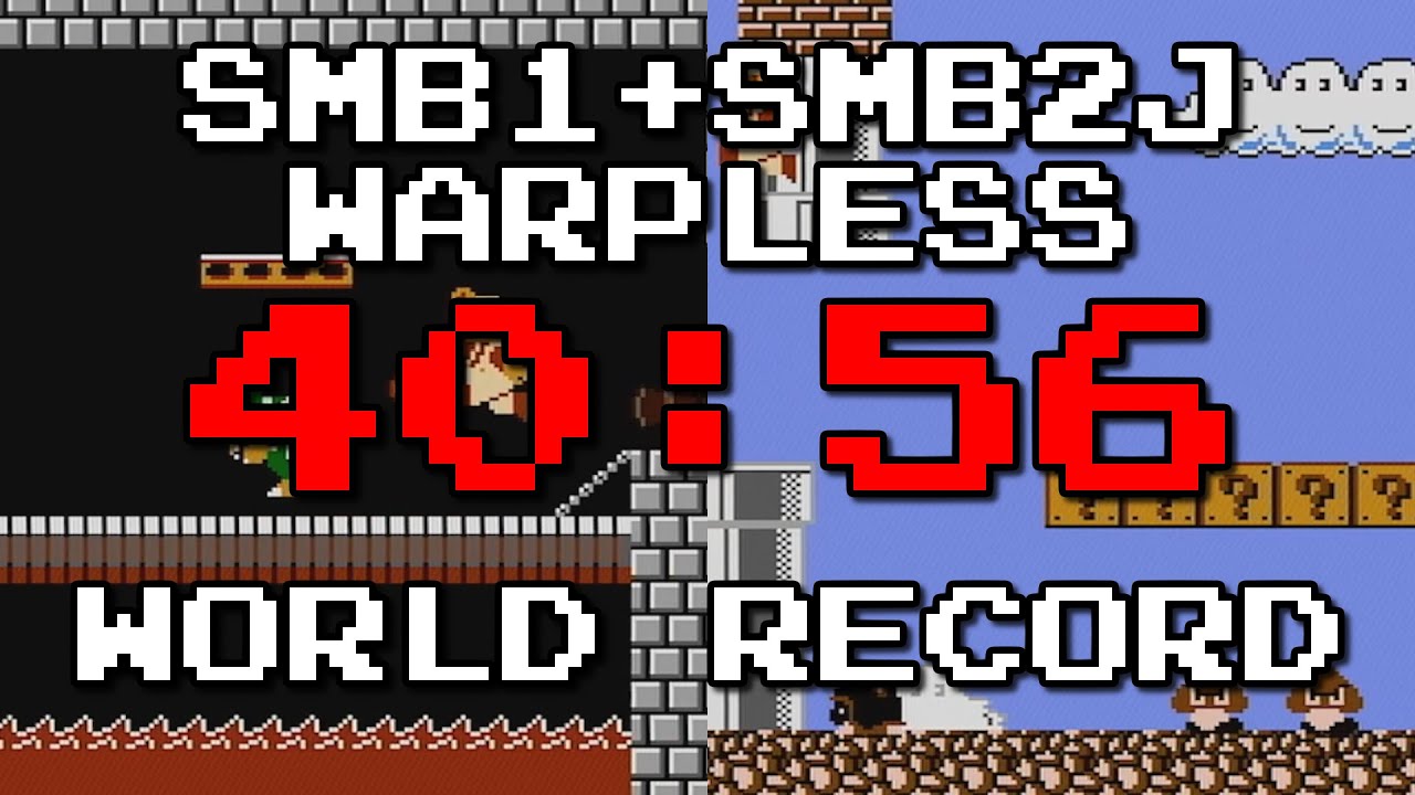 (40:56 w/o loads) SMB1+SMB2J Warpless Speedrun *World Record* - YouTube