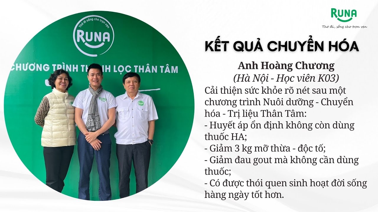 RUNA - Ổn định huyết áp, giảm đau Gout sau thực tập Nuôi dưỡng - Chuyển ...