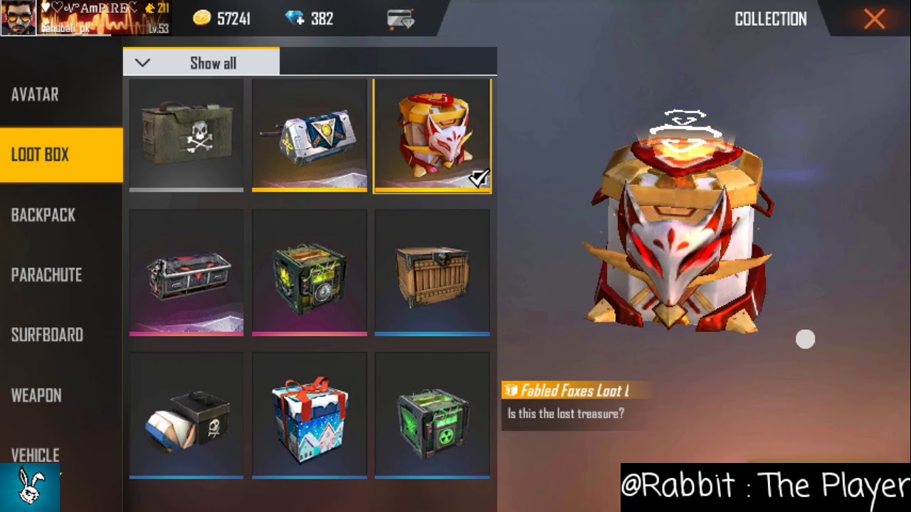 My lootbox collection in free fire. - YouTube