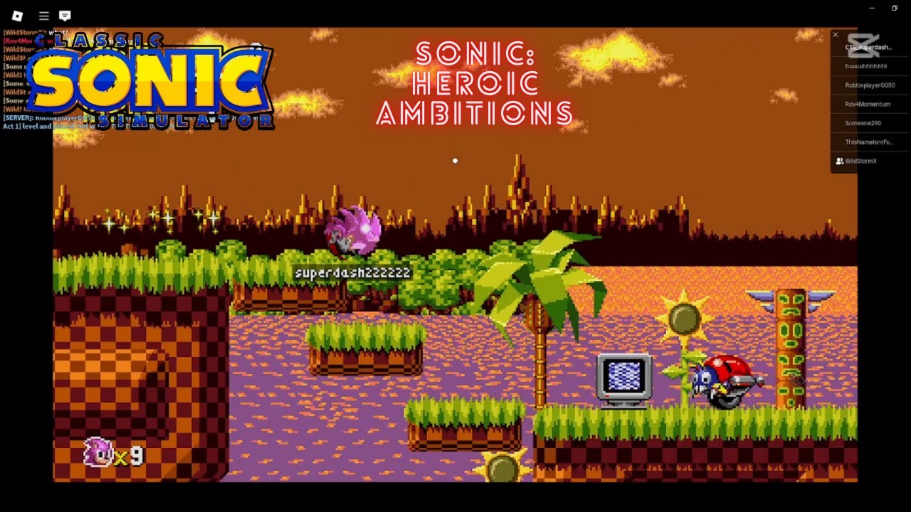 classic sonic simulator test server V13- sonic: heroic ambitions ...
