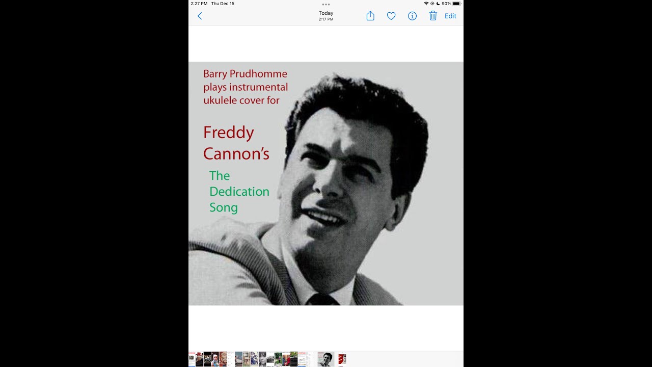 The Dedication Song - Freddy Cannon - Instrumental ukulele cover by ...